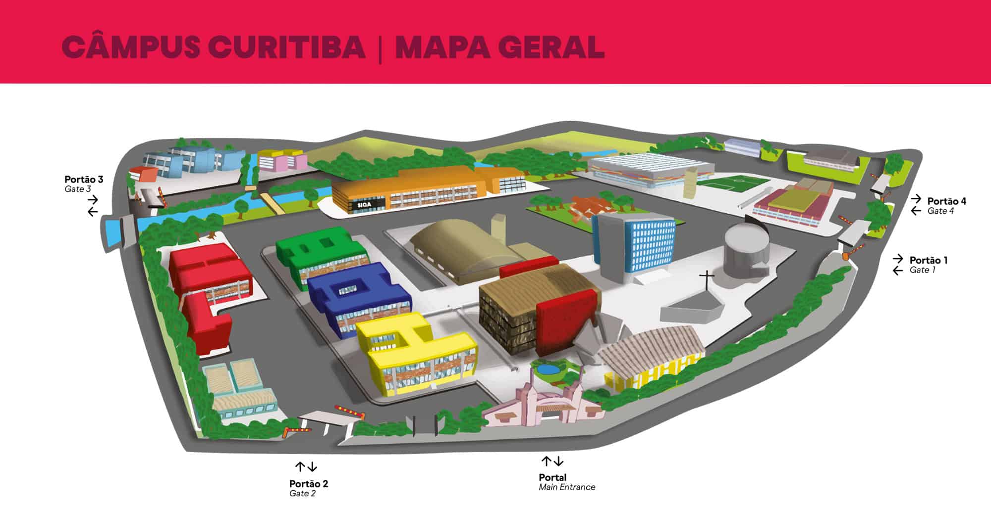Mapa Câmpus Curitiba - Pontifícia Universidade Católica do Paraná